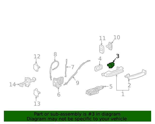 2015-2019 Cadillac Door Lock Cylinder Cover Kit 13596119 GM ...