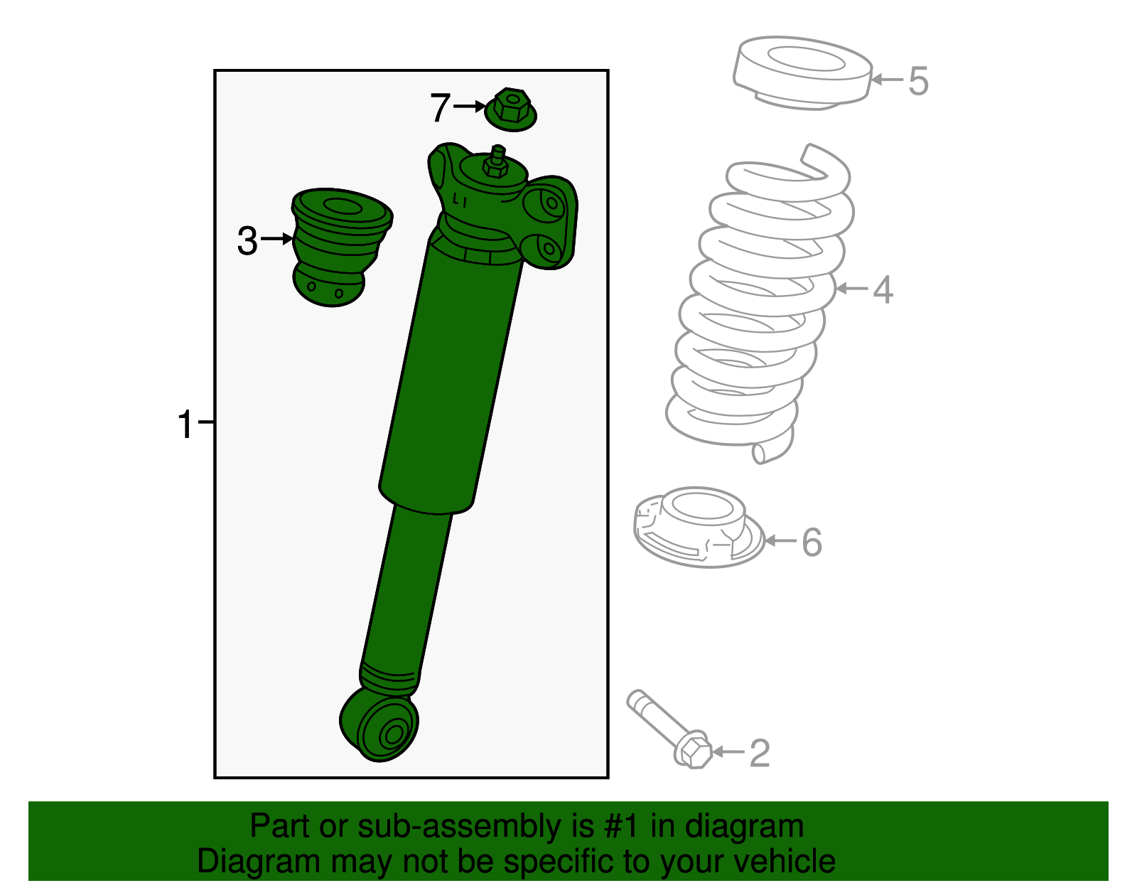84277401 - Rear Driver Side Shock Absorber with Upper Mount 2016-2024 ...