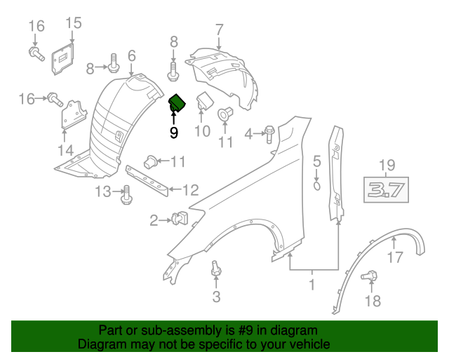 63848-35F00 (6384835f00) - 1993-2020 Infiniti Fender Liner Clip ...