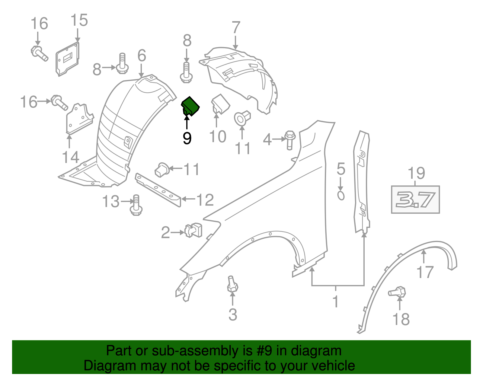 63848-35F00 (6384835f00) - 1993-2020 Infiniti Fender Liner Clip ...
