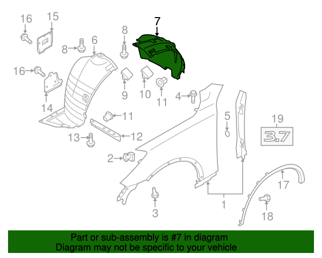 63842-1BA0A - Fender Splash Shield 2008-2017 Infiniti | AutoNationParts.com