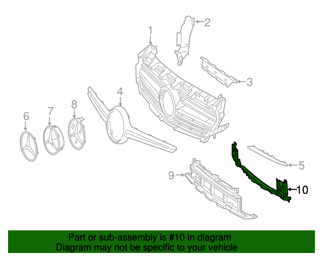 Genuine Lower Grille Lower Bracket for 2017-2019 Mercedes-Benz CLA 250 ...