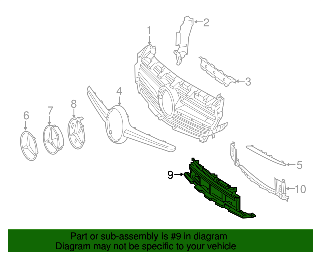176-885-26-00 - Lower Grille 2017-2019 Mercedes-Benz CLA 250 | Mercedes ...