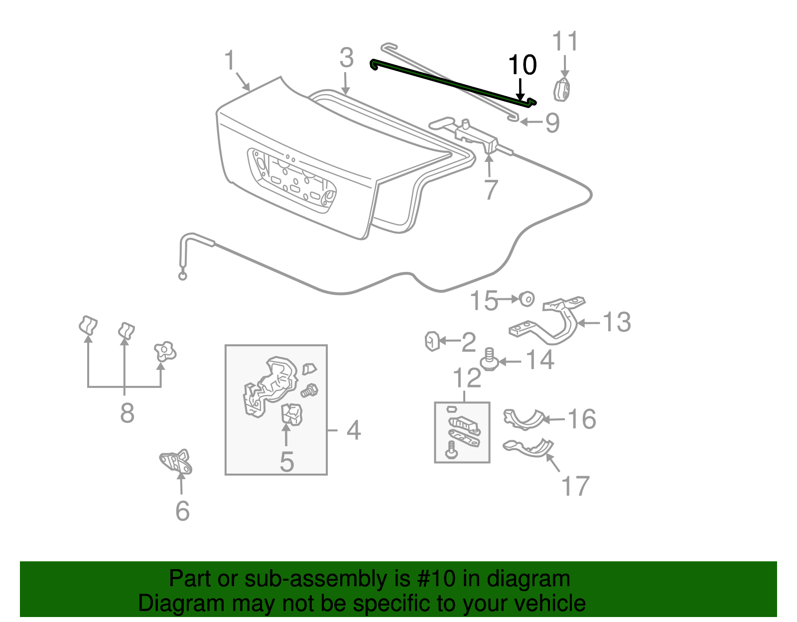 74872-SEP-A01ZZ - 2008 Acura TL - Spring, L Trunk Opener | All Discount ...