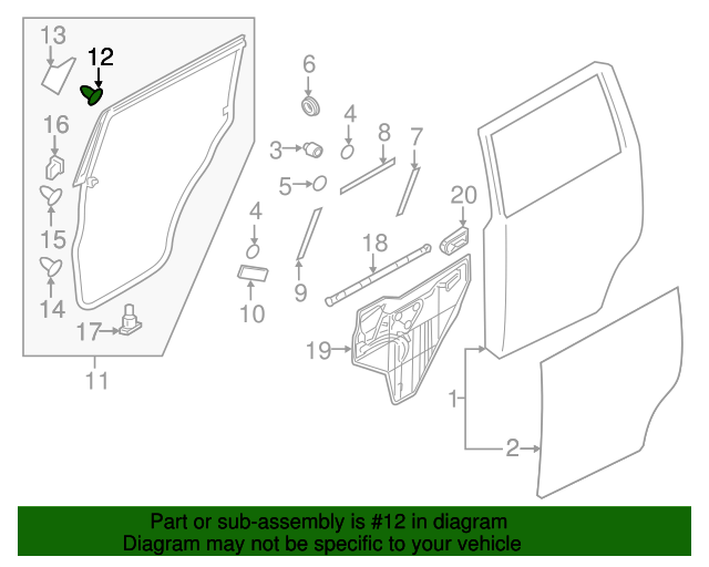 2017-2020 Nissan Armada Door Weather-Strip Clip 80850-1LA0A ...