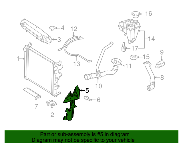 230-505-31-30 - Radiator Support Baffle 2009-2012 Mercedes-Benz SL 63 ...