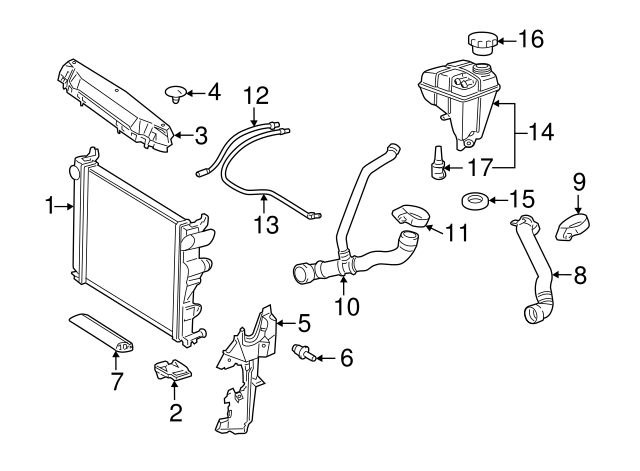 2009-2012 Mercedes-Benz SL 63 AMG® Engine Coolant Overflow Hose 230-501 ...