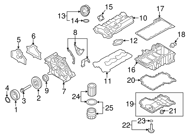 11147613816 - 2010-2012 BMW Rear Main Seal Retainer (11-14-7-613-816 ...