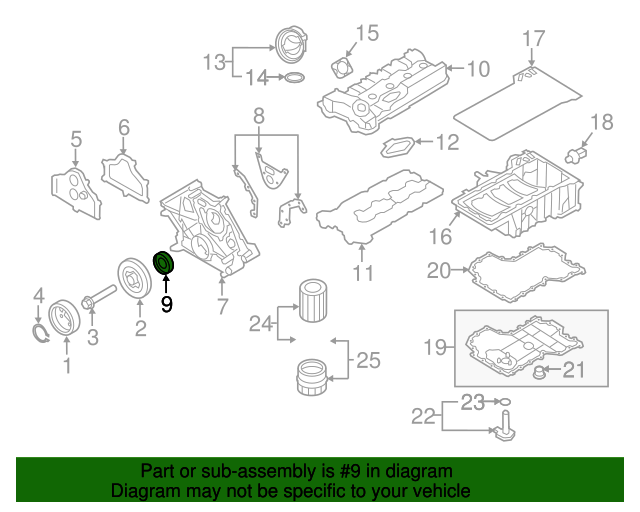 11147613816 - 2010-2012 BMW Rear Main Seal Retainer (11-14-7-613-816 ...