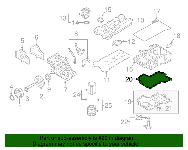 2011-2012 BMW Lower Oil Pan Gasket 11-13-7-581-722 | BMW Mini Parts ...
