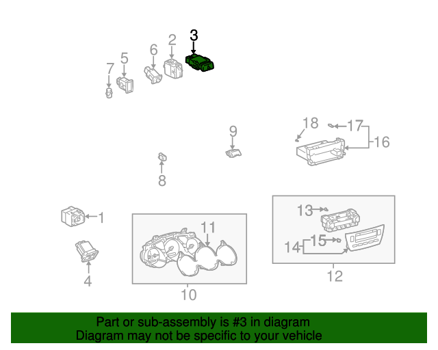 2002-2004 Lexus Hazard Warning Switch 84332-33060 | AutoNationParts.com