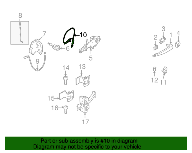 51217242575 - 2014-2020 BMW Lock Cable (51-21-7-242-575) | BMW of South ...