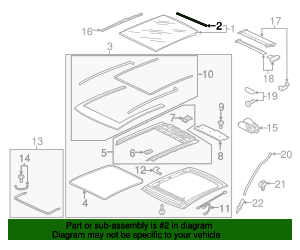 2015 Volkswagen Sunroof Glass Rear Seal 5G6-877-297-A | VW Direct Auto ...