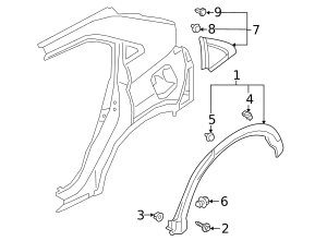 7400A675 Wheel Opening Molding 2018-2024 Mitsubishi Eclipse Cross ...