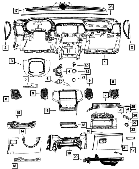 Instrument Panel for 2014 Dodge Durango | Mopar eStore