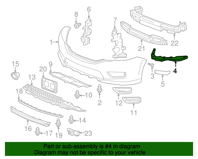 2013-2017 Honda Accord Beam, L Front Bumper (Upper) 71190-T2A-A01 | OEM ...