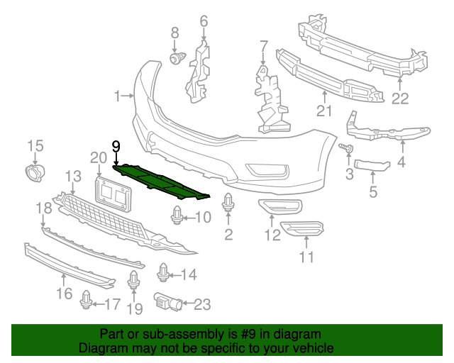 71107-T3W-A00 - Duct, Front Bumper (Lower) 2014-2015 Honda Accord ...
