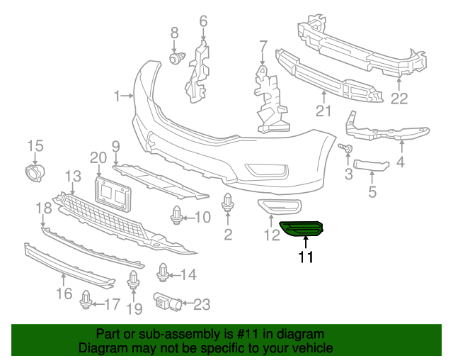2013-2015 Honda Accord Cover, R Front Fog Light 71102-T2A-A00 ...