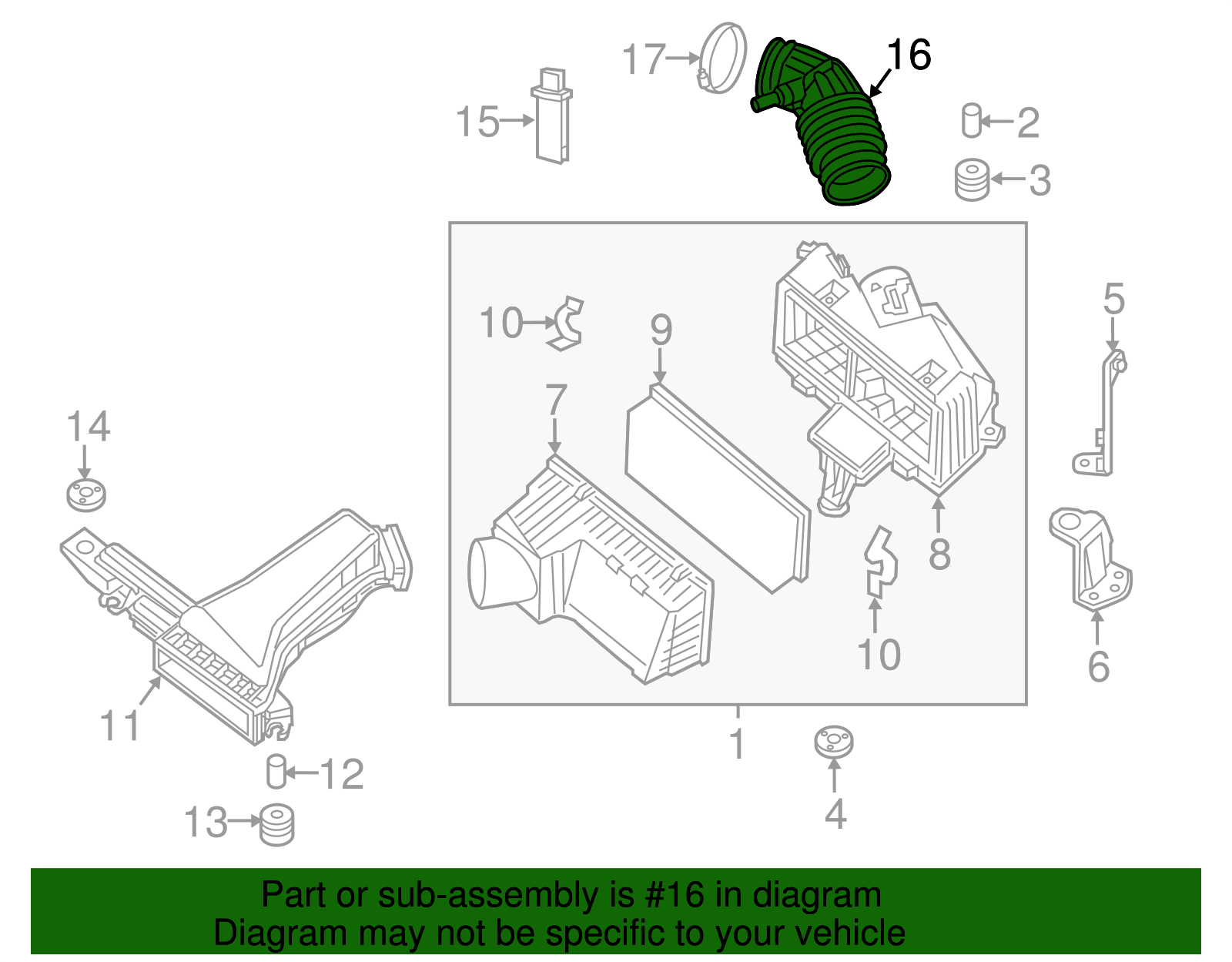 2013-2016 Infiniti Air Duct 16576-3JA0A | OEM Parts Online