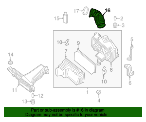 2013-2016 Infiniti Air Duct 16576-3JA0A | Infiniti OEM Parts Online