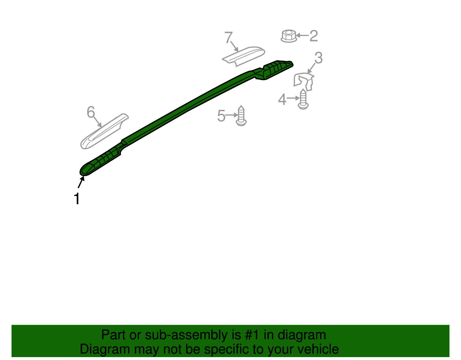 87280-2P000 - Roof Rail - 2014 2015 Kia Sorento | World Kia Parts