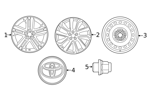 Genuine OEM Wheel, Alloy Part# 42611-12E10 Fits 2019-2020 Toyota ...
