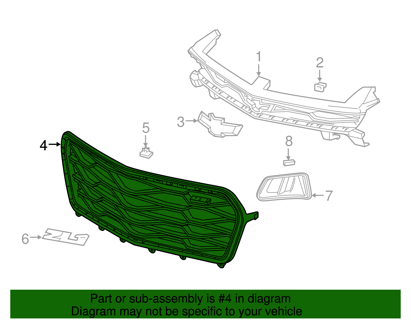2018-2023 Chevrolet Camaro Front Lower Grille 84375811 GM ...