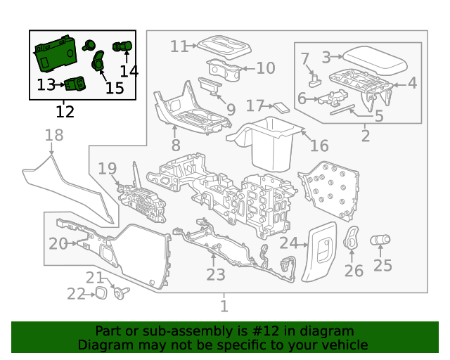 2020-2022 GM Black Front Floor Console Accessory Trim Plate 84410140 GM ...