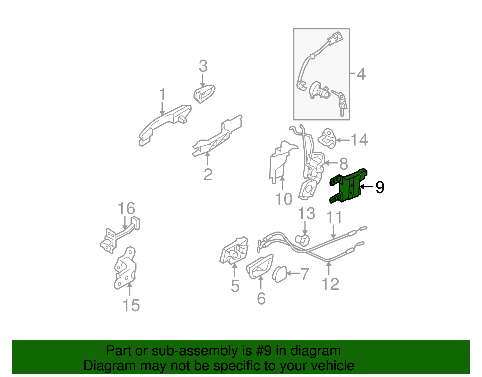 2005-2010 Kia Sportage | Lock Assembly Bracket | 82484-1F000 | Kia Auto ...