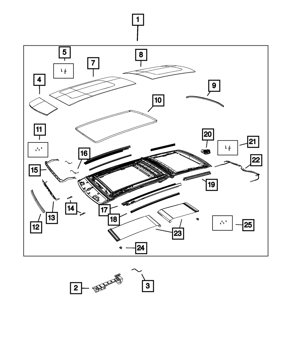 68212365AA - Genuine OEM - Sunroof Frame - Alfa Romeo Giulia Stelvio ...