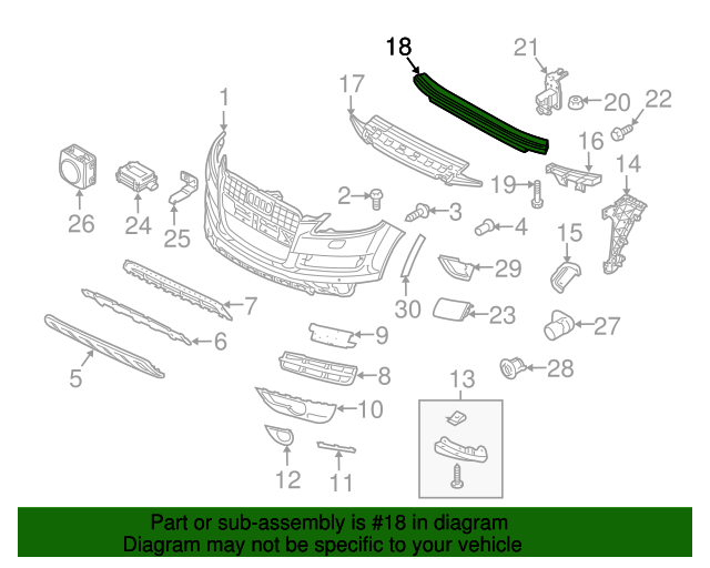 2007-2015 Audi Q7 Impact Bar 4L0-807-113-A | OEM Parts Online