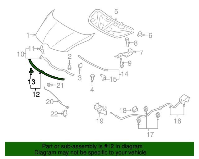 EG21-56-770C - Front Weather-Strip - 2007-2012 Mazda CX-7 | Werner ...