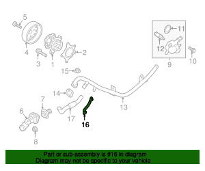 Genuine Engine Coolant Hose for 2015-2021 Hyundai | Part# 25469-2B701 ...