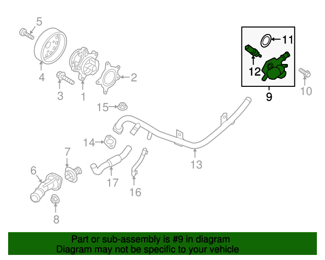 25600-2B740 - Engine Coolant Outlet Flange 2016-2020 Hyundai ...