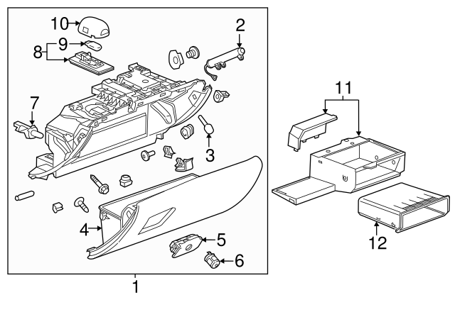 2013-2019 Cadillac ATS Jet Black Instrument Panel Compartment 84028647 ...