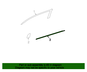 75711-21030 - Door Belt Molding (Right, Front) - 2005-2010 Scion tC ...
