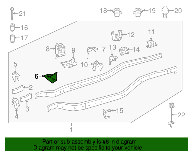 2007-2021 Toyota Tundra Cab Mount Bracket 51704-0C020 | Toyota Parts Center