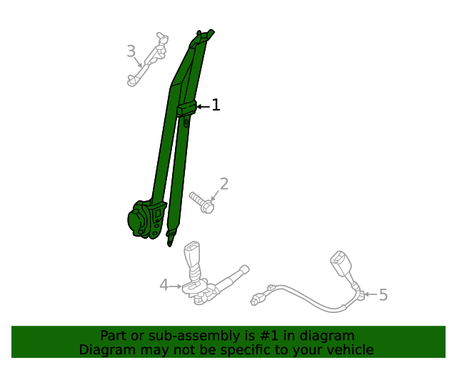 88810-J9500-TRY - Seat Belt Assembly - 2018-2023 Hyundai Kona | OEM ...