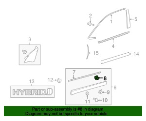62955-50010 - Rocker Molding Clip - 2013-2019 Toyota | OEM Genuine ...