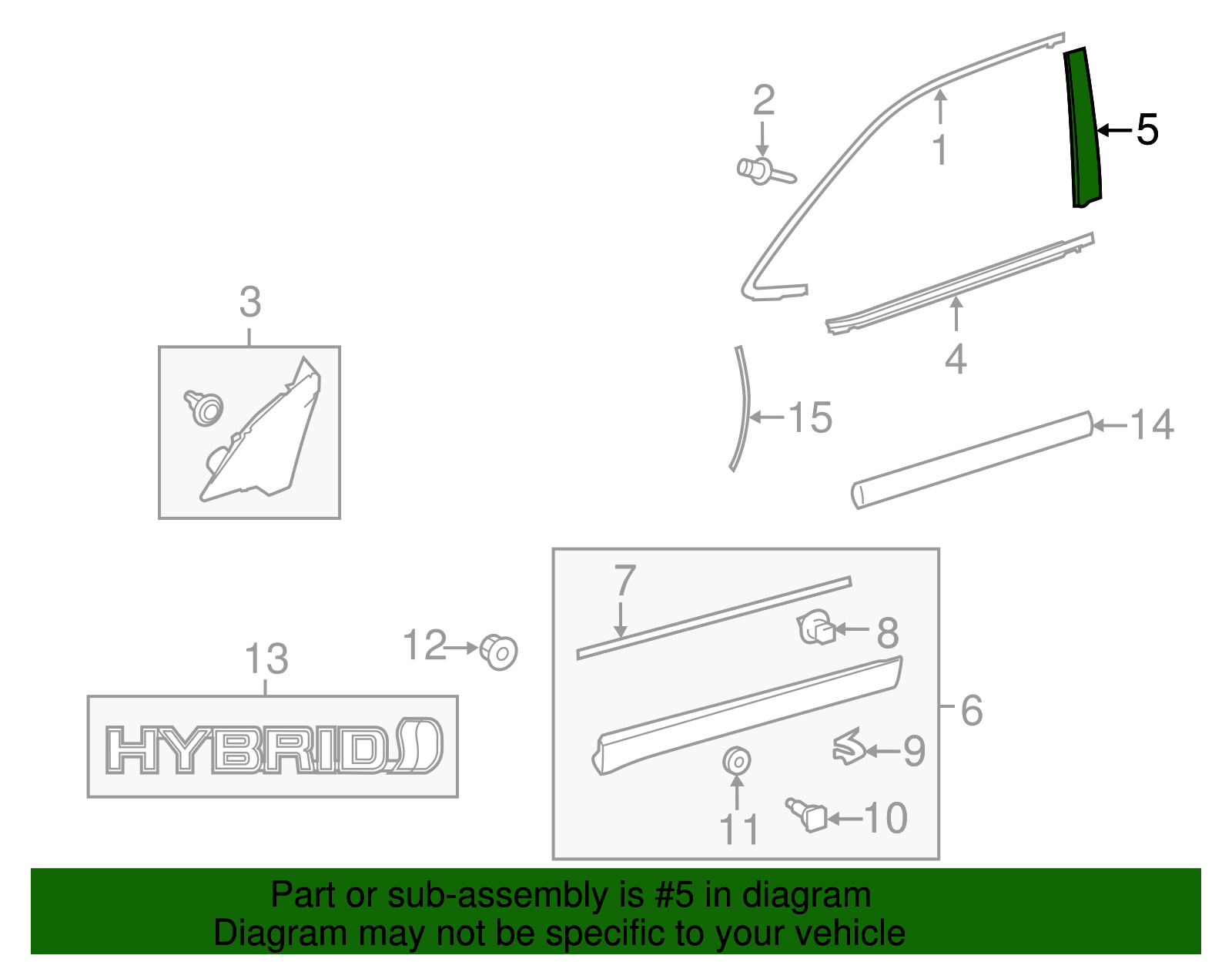 2014-2019 Toyota Highlander Applique 75756-0E030 | Toyota Parts Center