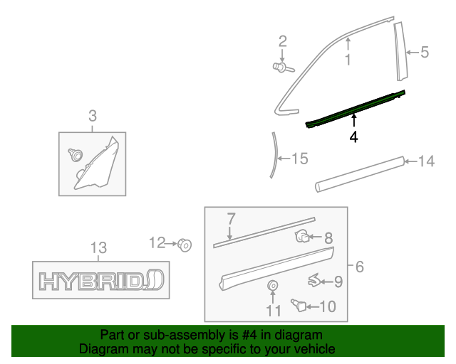 75720-0E070 - Belt Molding - 2014-2019 Toyota Highlander | OEM Genuine ...
