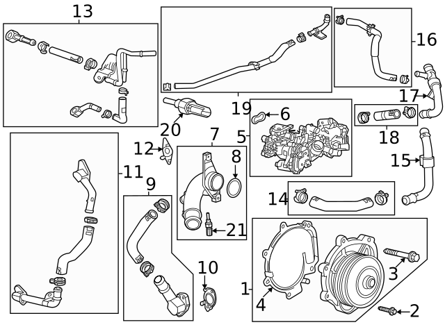 2020-2024 GM Exhaust Gas Recirculation Coolant Return Pipe 55516402 ...
