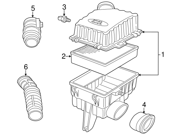 1997-1998 Land Rover Range Rover Air Cleaner Assembly ESR3849 | Express ...
