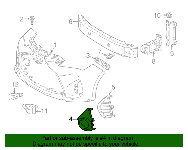 52030-0D050 - Fog Lamp Bezel 2015-2017 Toyota Yaris | Ourisman Toyota Parts