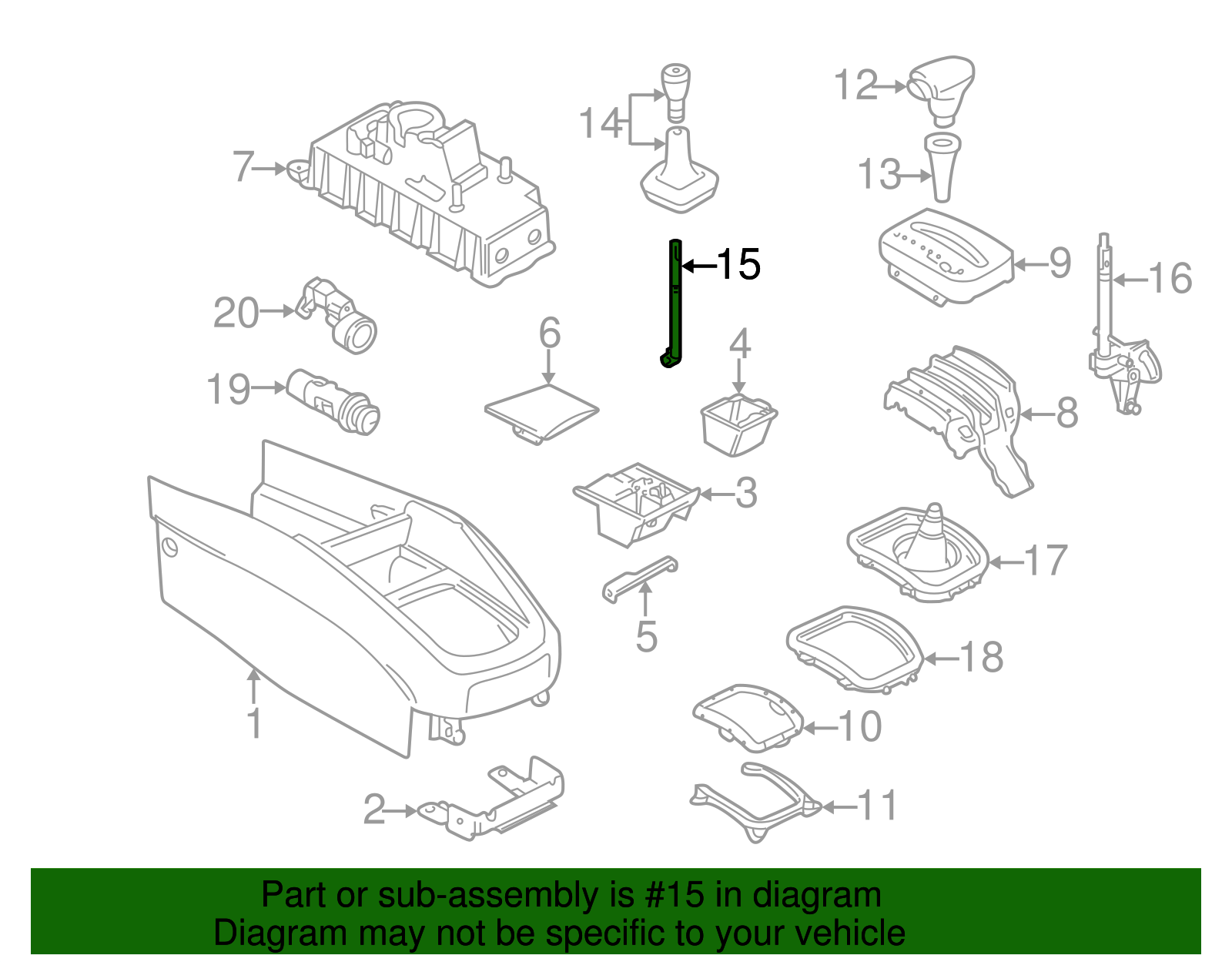 1J0-711-112-E - Gear Shift Assembly 1998-2006 Volkswagen | Volkswagen ...