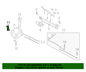 98510-3K010 - Windshield Washer Pump 2004-2010 Hyundai ...