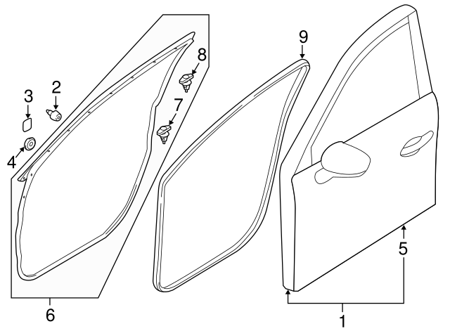 2013-2016 Mazda CX-5 Door Weather-Strip - Driver's Side (LH) KD53-59 ...