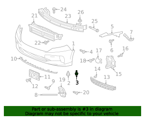 90130-SD9-000 - Bolt Assembly, Bumper 1986-2021 Honda | Honda Parts Online