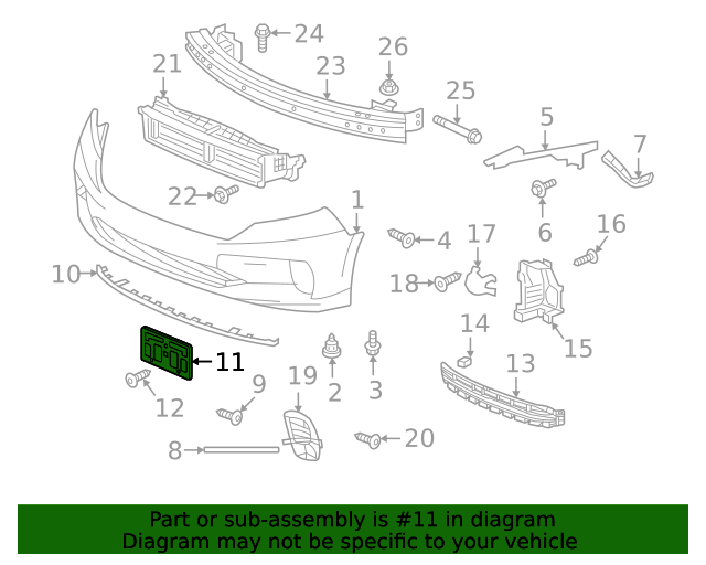 71180-THR-A50 - Base, Front License Plate 2021 Honda Odyssey | Honda ...