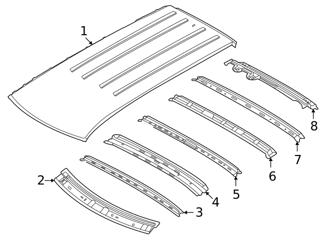 2022-2024 Kia Carnival Roof Panel 67111-R0000 | TascaParts.com